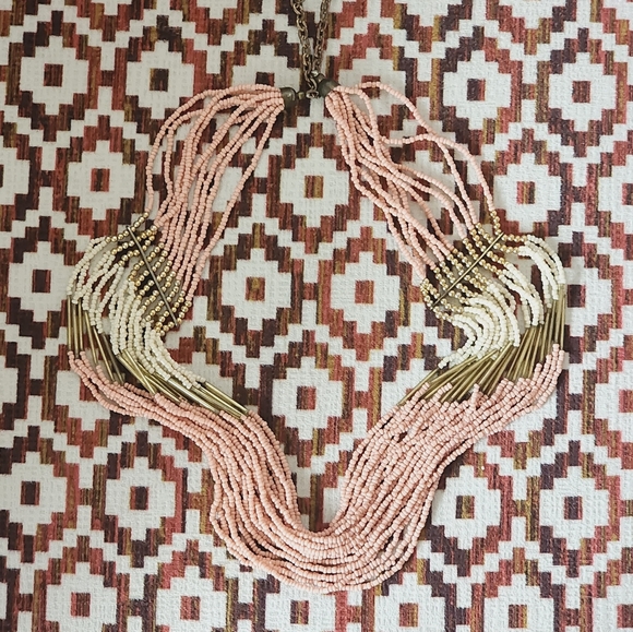 Jewelry | Multi Strand Cheyenne Pink Sea Bead Necklace | Poshmark